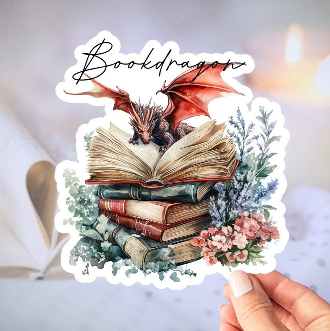 Fantasy Book Dragon Stickers. Bookish Merch Decal. E-reader Kindle ...