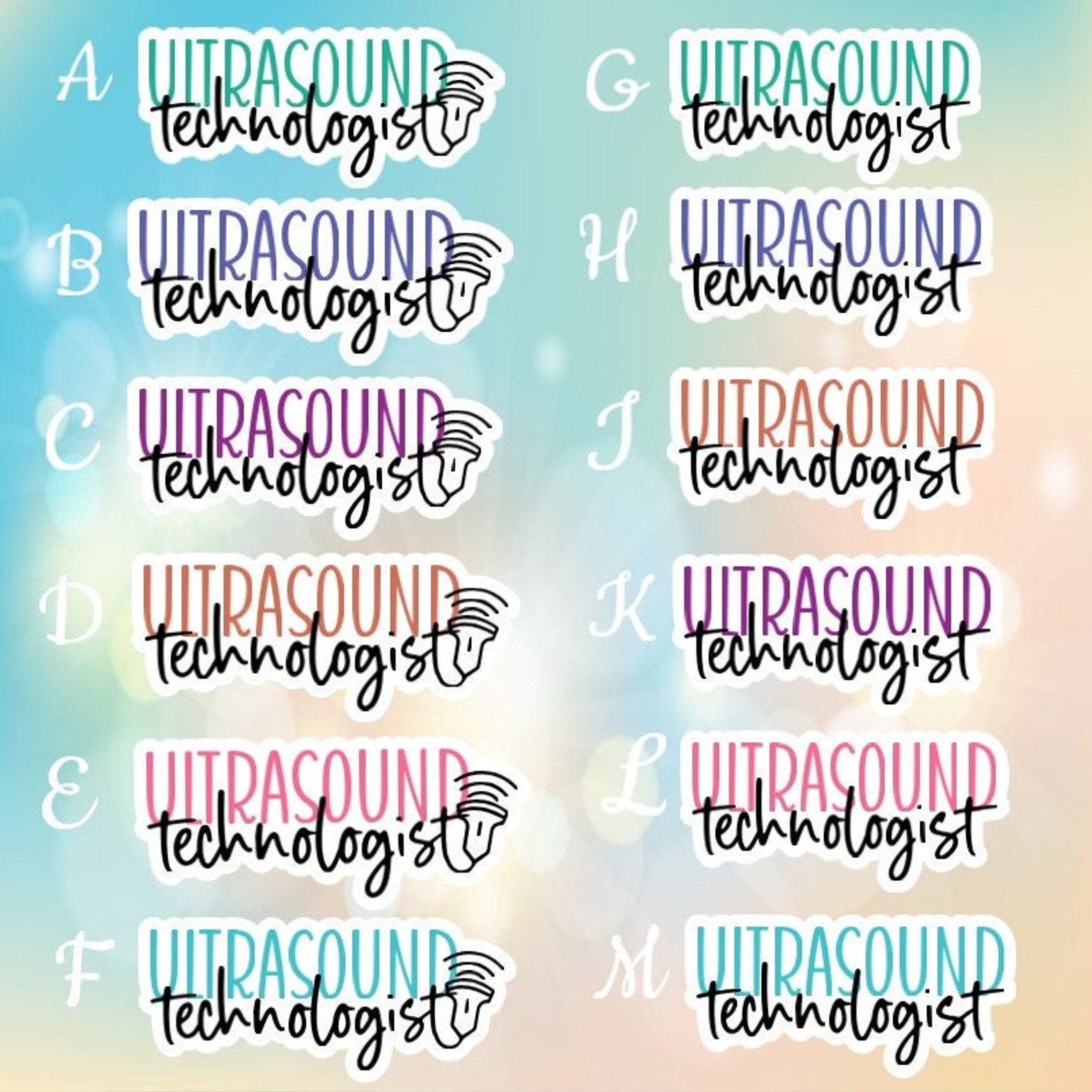 Ultrasound Tech Stickers for Phone Case, Hydro Flask. Sonographer ...