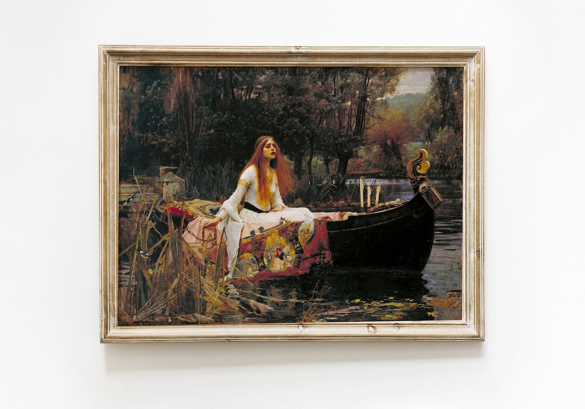 Rolled Fine Art Print, the Lady of Shallot 1888, Vintage Oil Painting ...