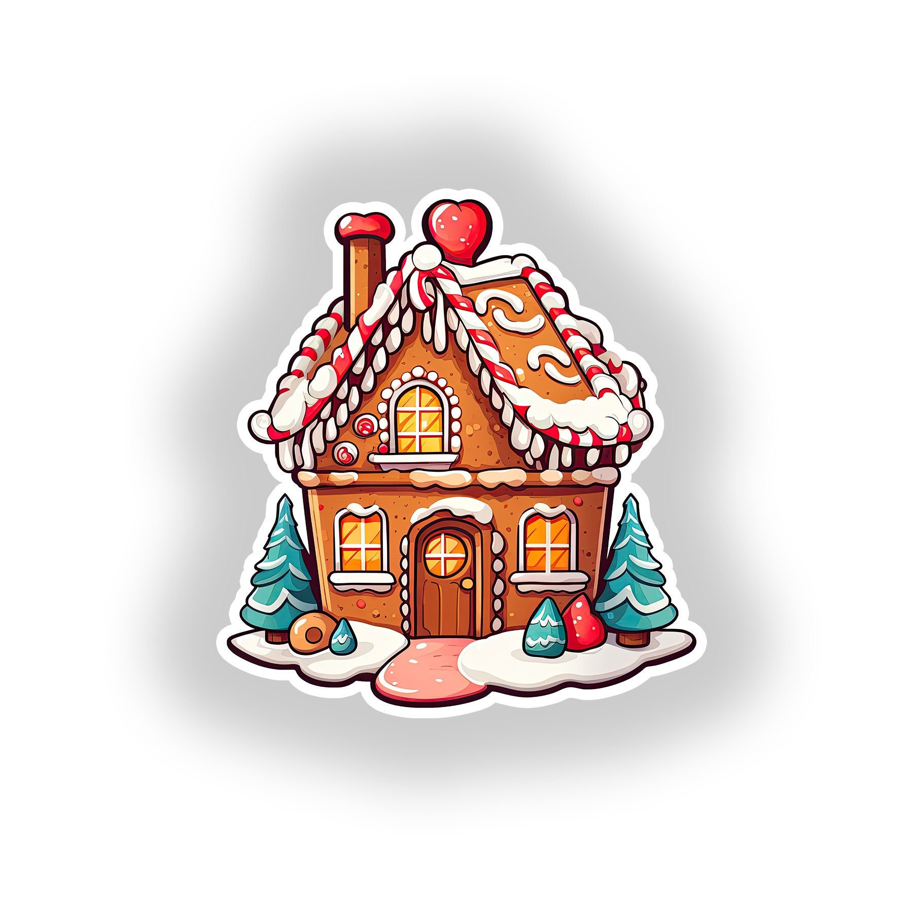 GINGERBREAD HOUSE Sticker Decal, Christmas Sticker, Waterproof Vinyl ...