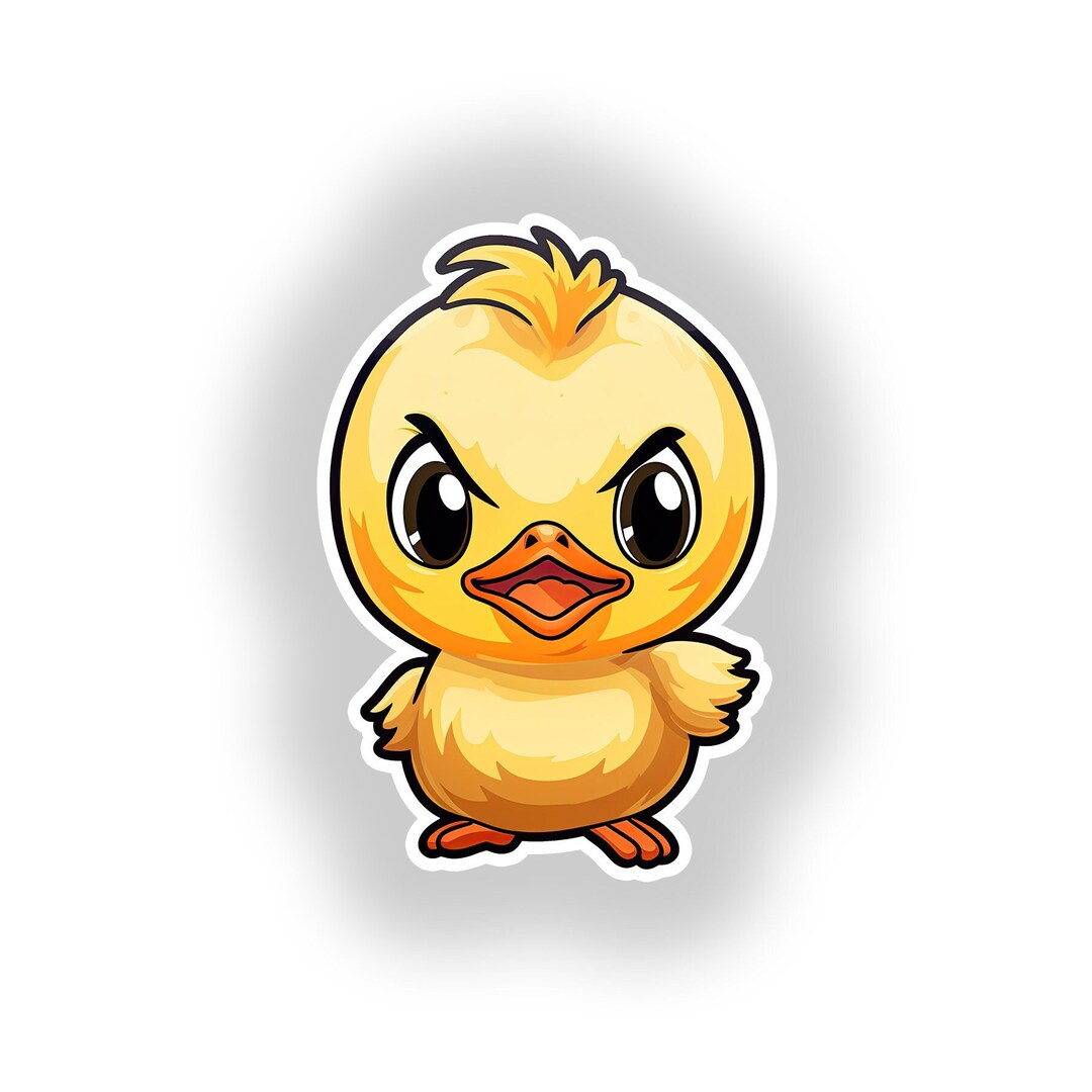 Angry DUCK Sticker Decal, Waterproof Vinyl Sticker, Laptop, Car, Water ...