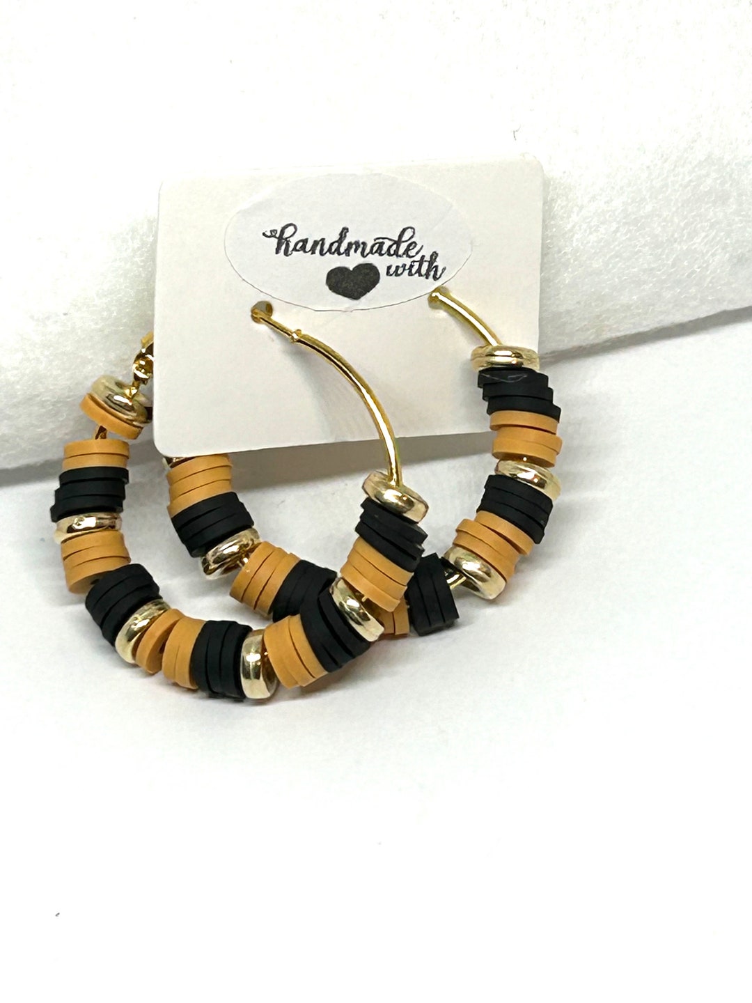 Black and Gold Southern Mississippi USM Inspired Heishi Bead Earrings ...