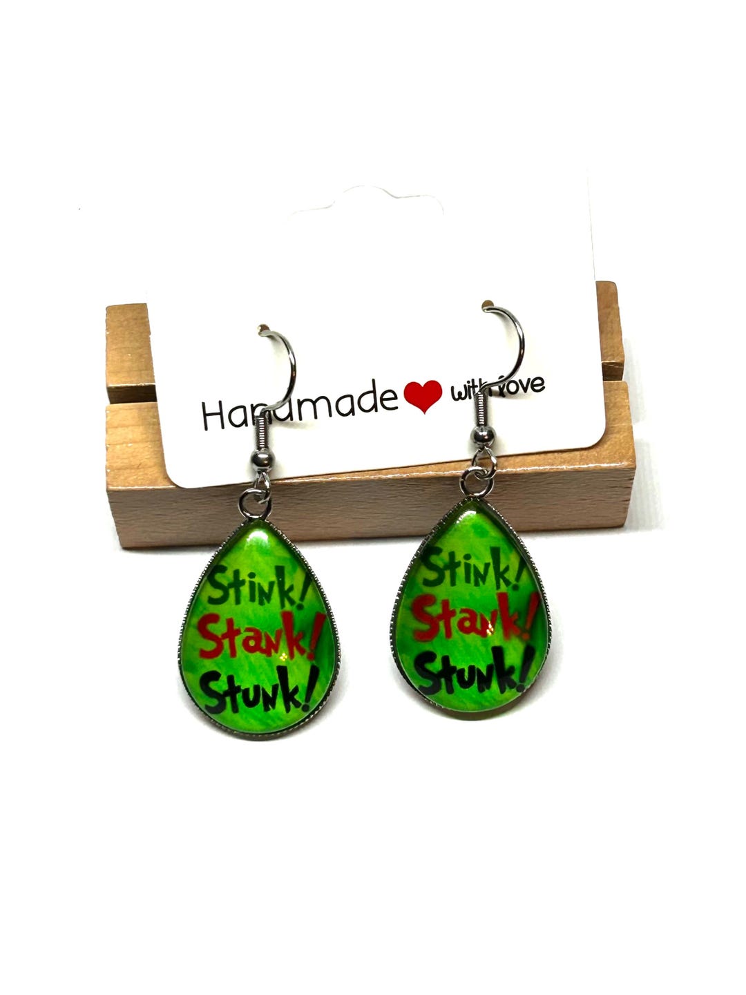 Stink Stank Stunk Grinch Inspired Christmas Holiday Dangle Glass ...