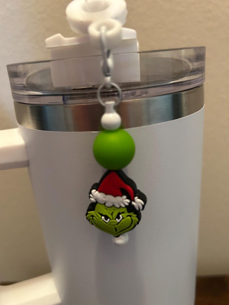 Grinch Inspired Tumbler Straw Charm Cup Accessory Gifts Women Girls ...