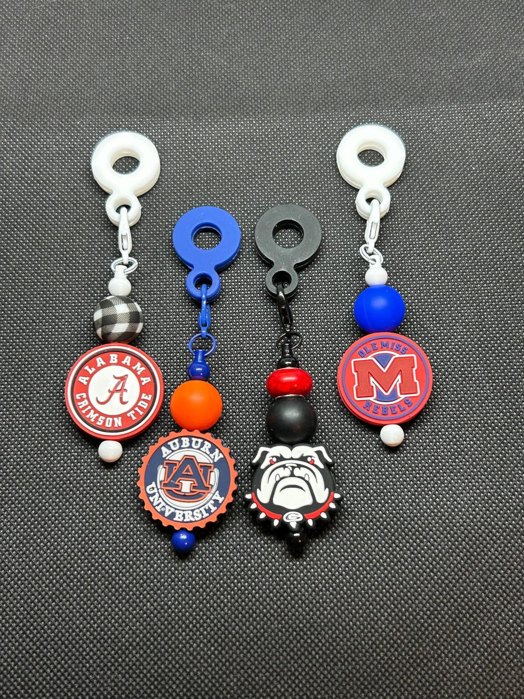 College Inspired Tumbler Straw Charm Cup Accessory Alabama Auburn ...