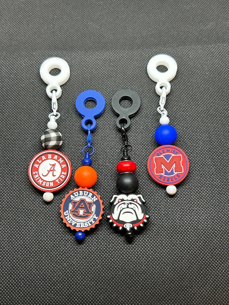 College Inspired Tumbler Straw Charm Cup Accessory Alabama Auburn ...