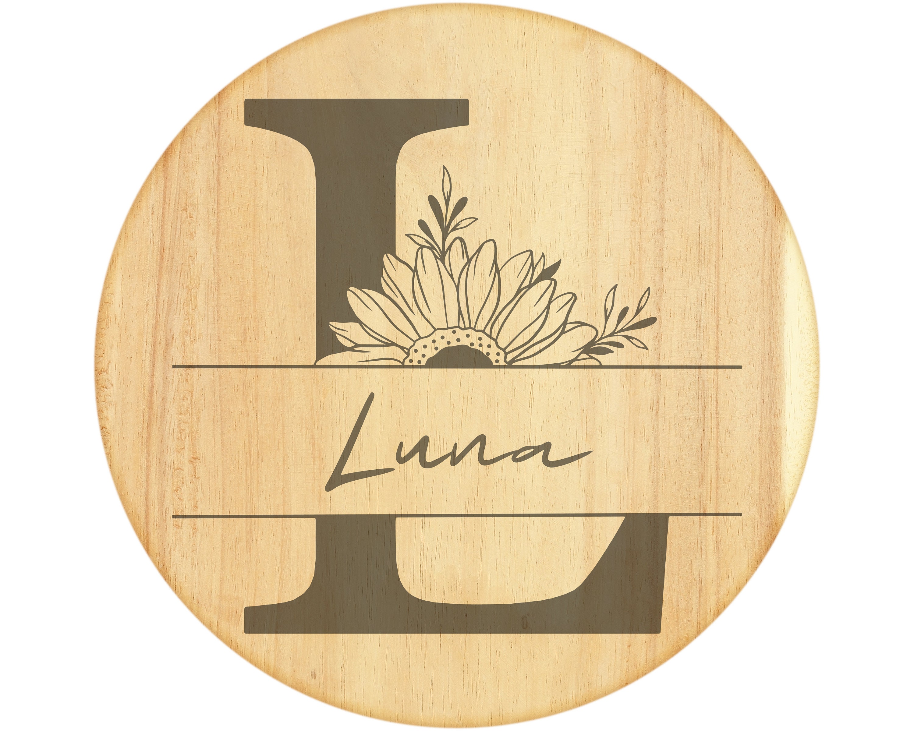 Sunflower Split Monogram Svg Floral Monogram Clipart Sunflower - Etsy