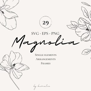 Hand-drawn Magnolia Svg File Magnolia Botanical Vector Art Scalable ...