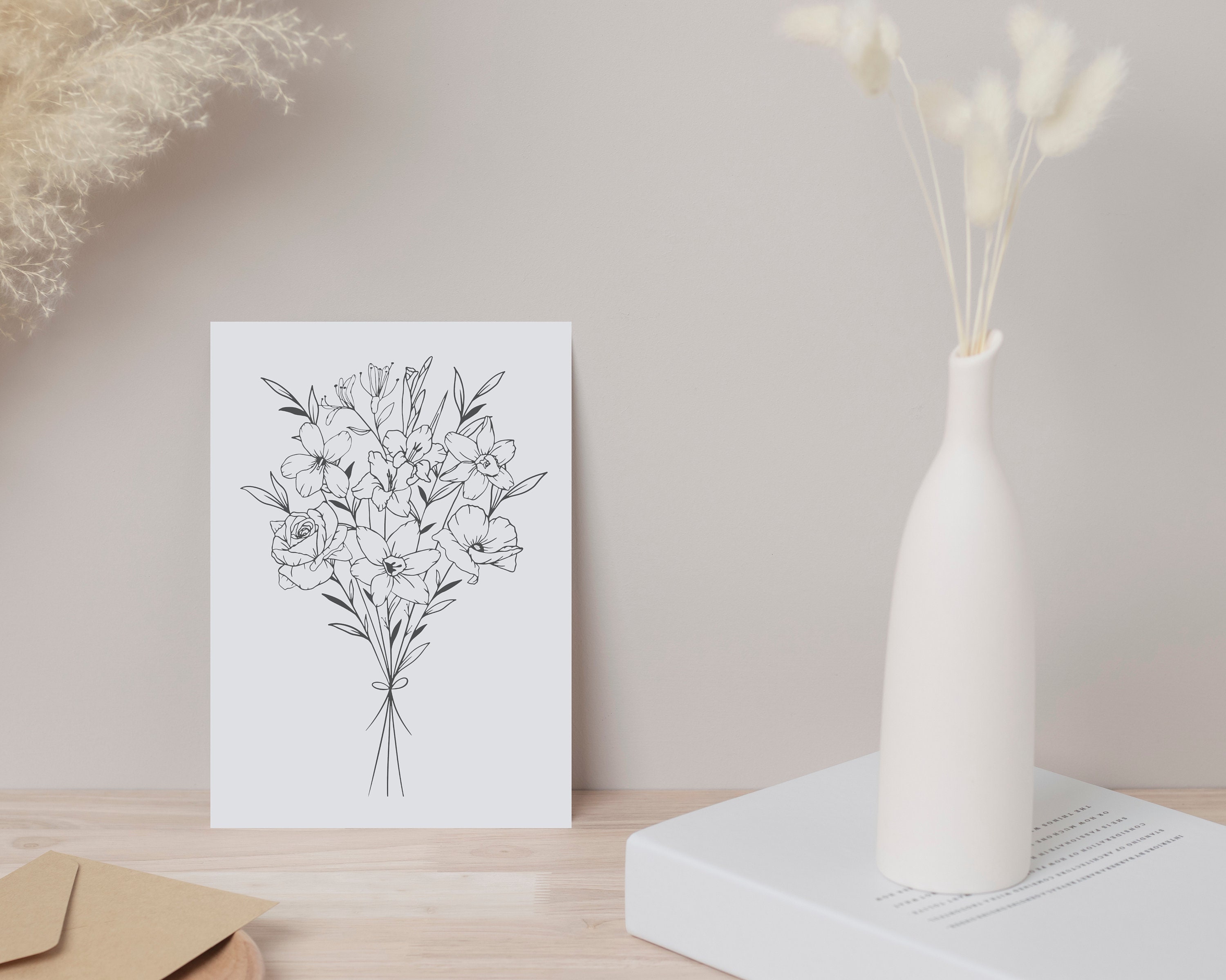 Custom Family Birth Flower Bouquet Tattoo Design (digital File) - Etsy