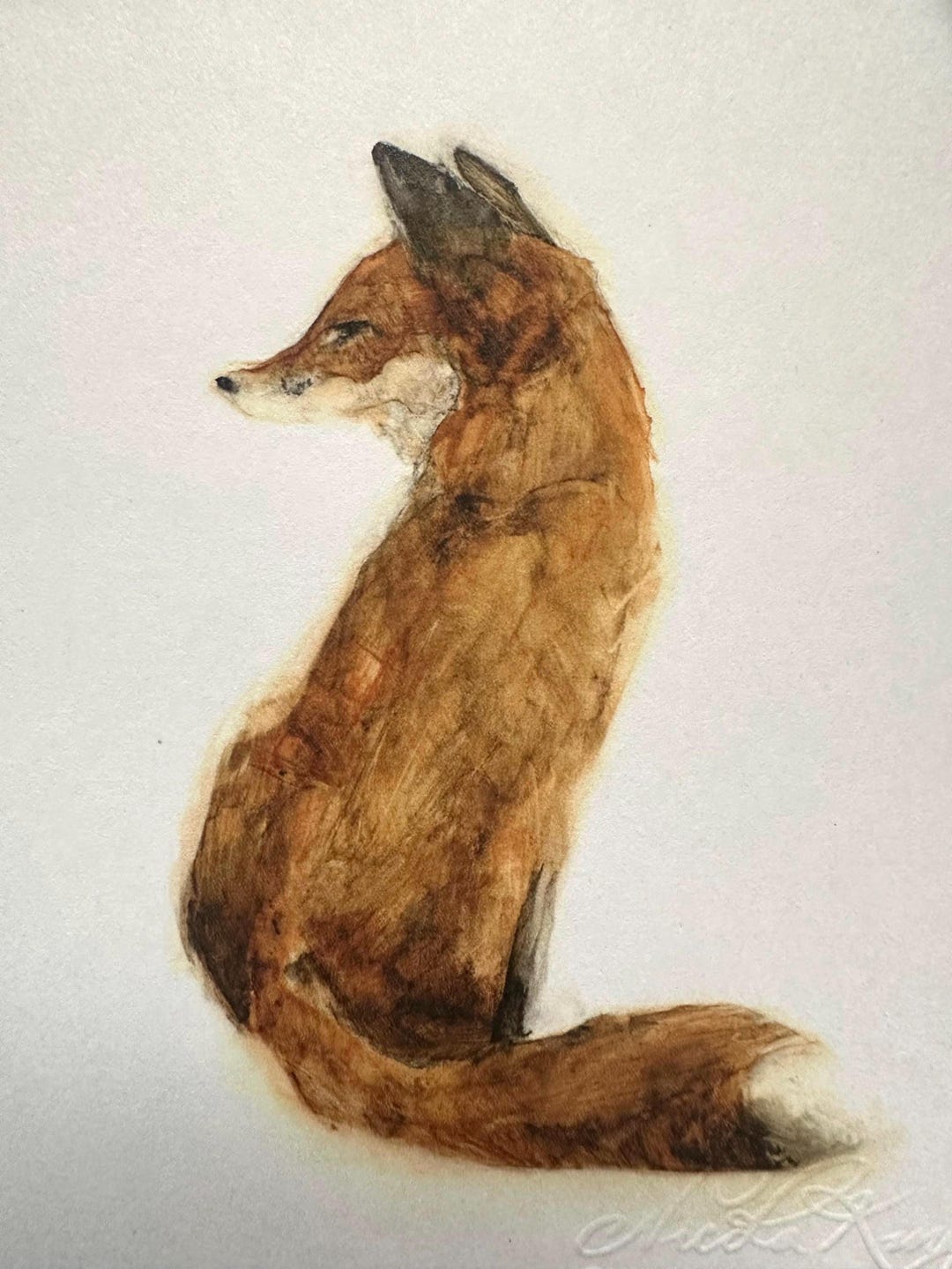 Cunning Fox - A4 Print: British Wildlife Art, Ready to Frame (11”x14 ...