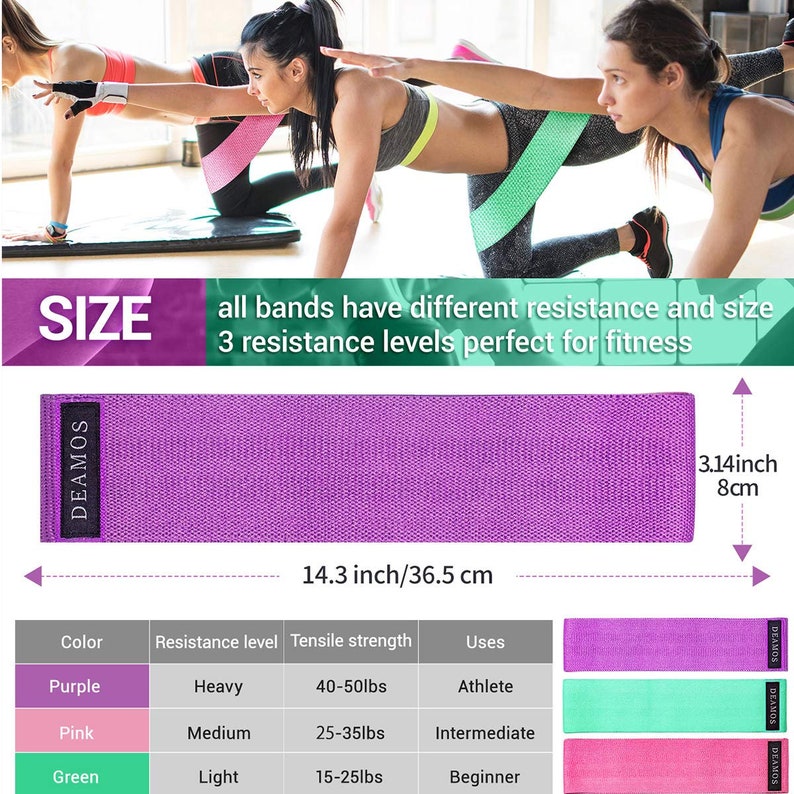 BEST Resistance Bands Fabric Workout Bands 3pc SET - Etsy