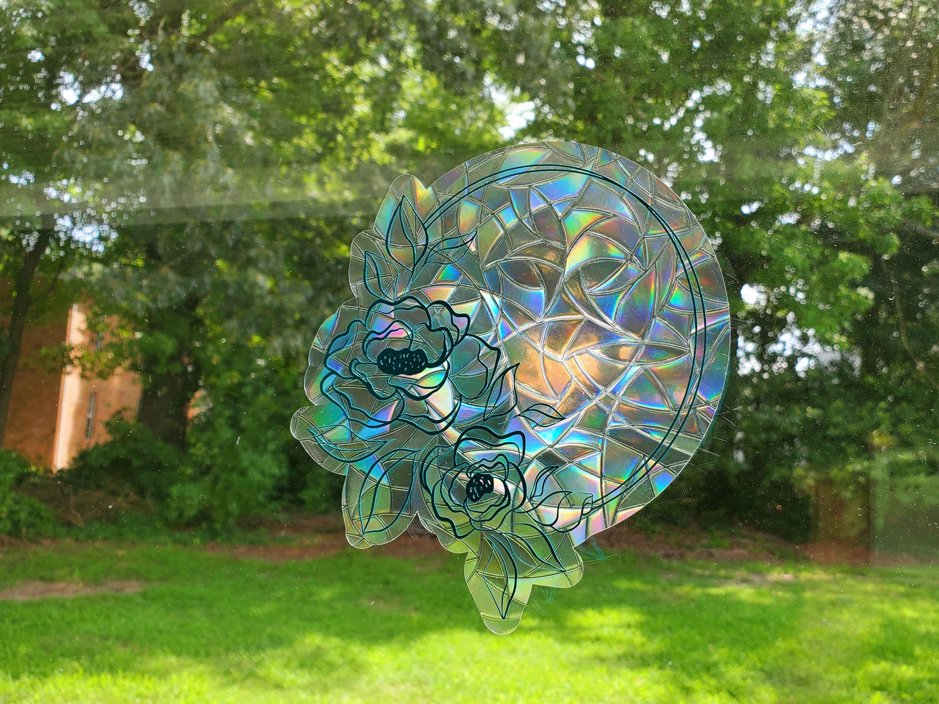 Floral Wreath Suncatcher Window Cling Suncatchers for Windows Reusable ...