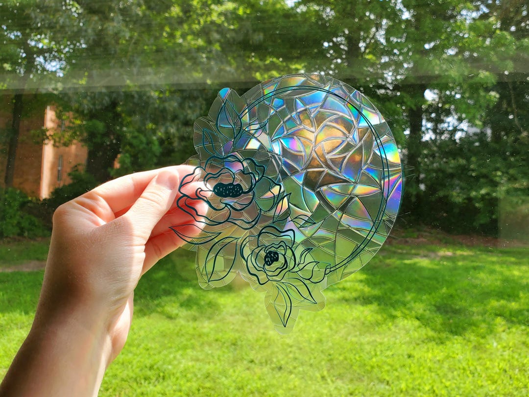 Floral Wreath Suncatcher Window Cling Suncatchers for Windows Reusable ...