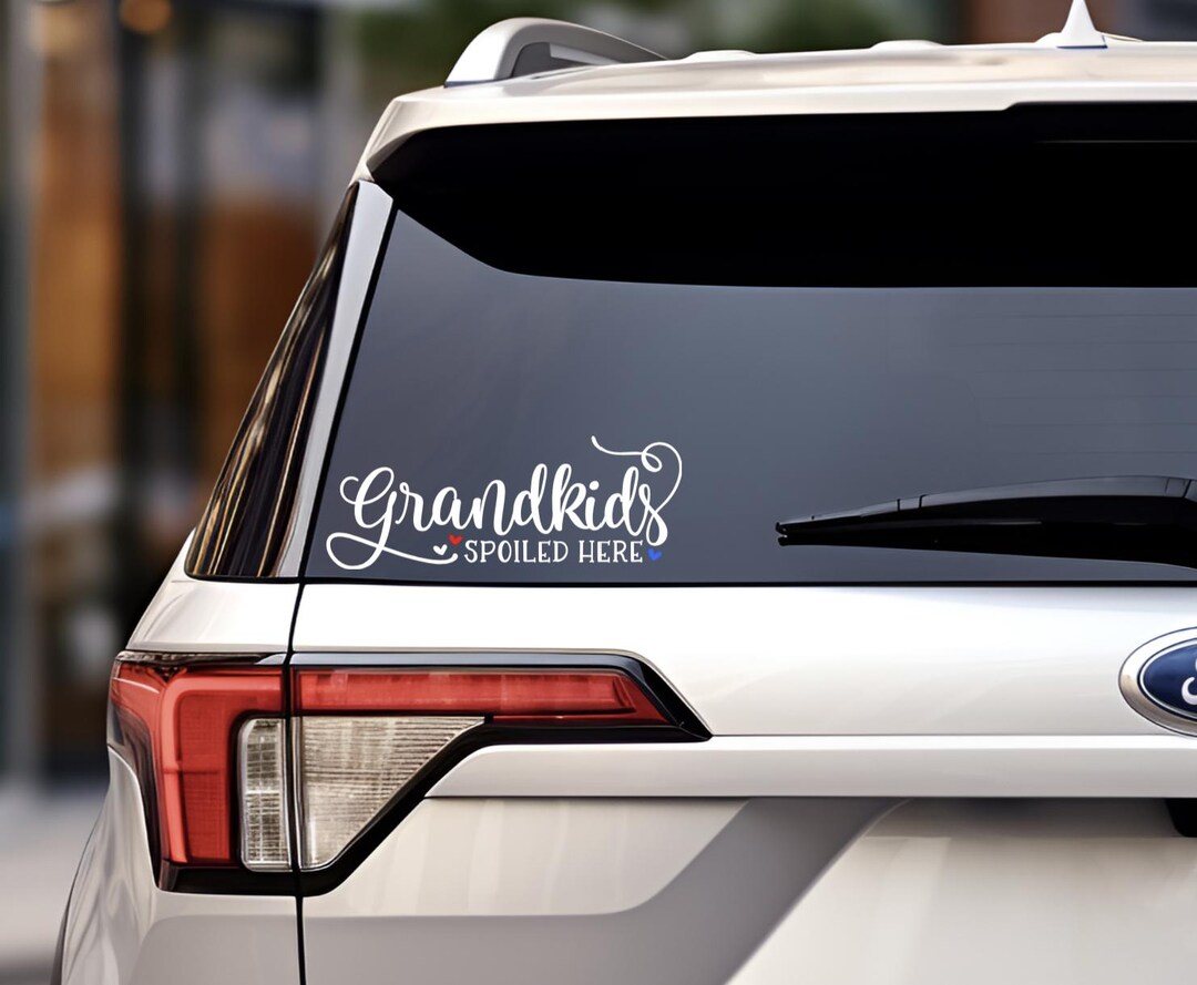 Grandkids on Board Car Decal: Permanent Vinyl Vehicle Sticker, Gift for ...