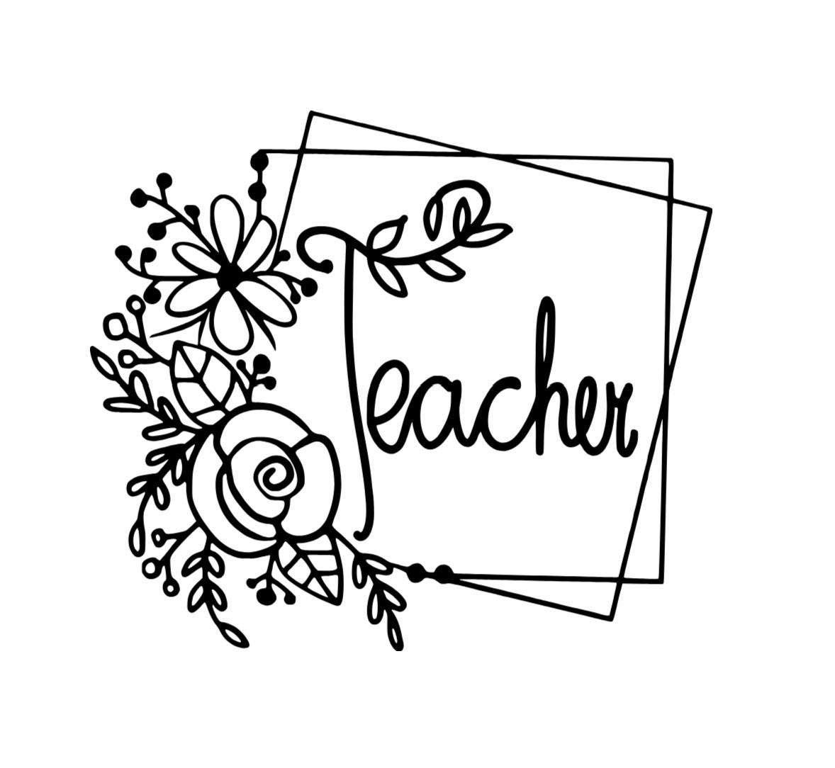 Gift for Teacher | Teacher Decals | Teacher Stickers | Teacher | Floral ...