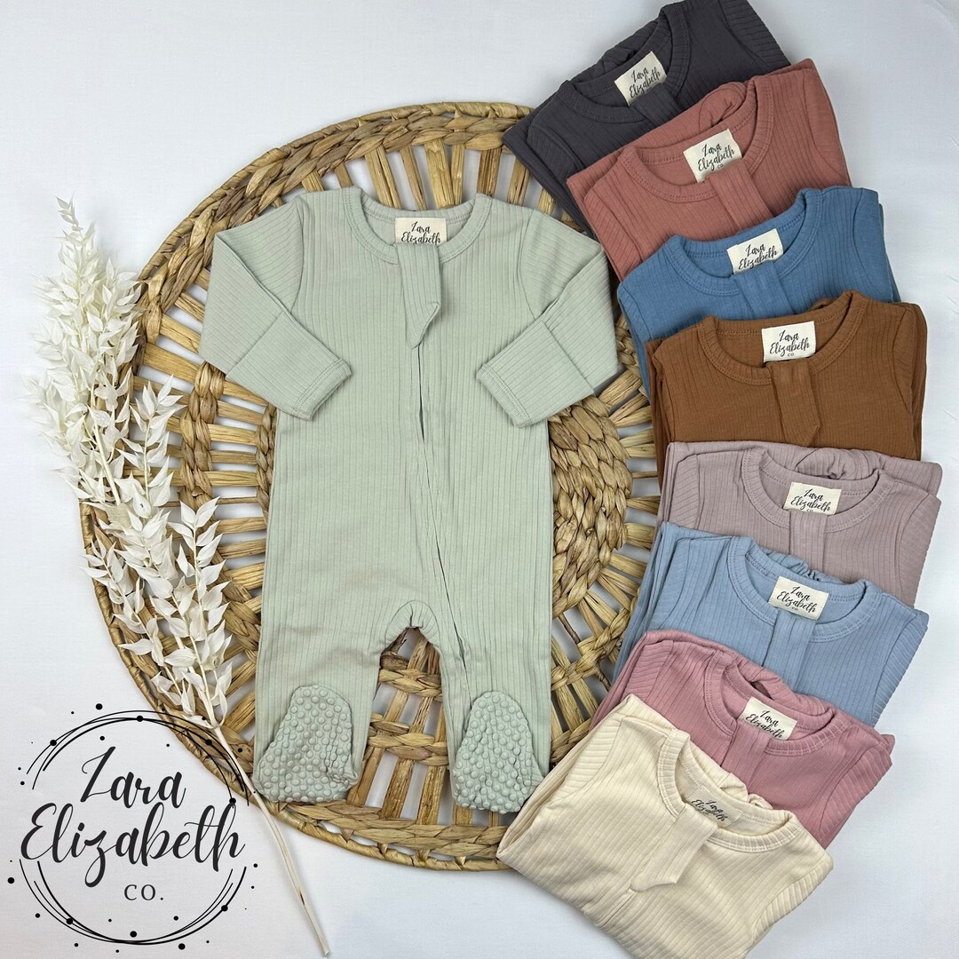 Organic Cotton Baby Zipper Sleeper | Unisex Baby Clothes | Boy or Girl ...