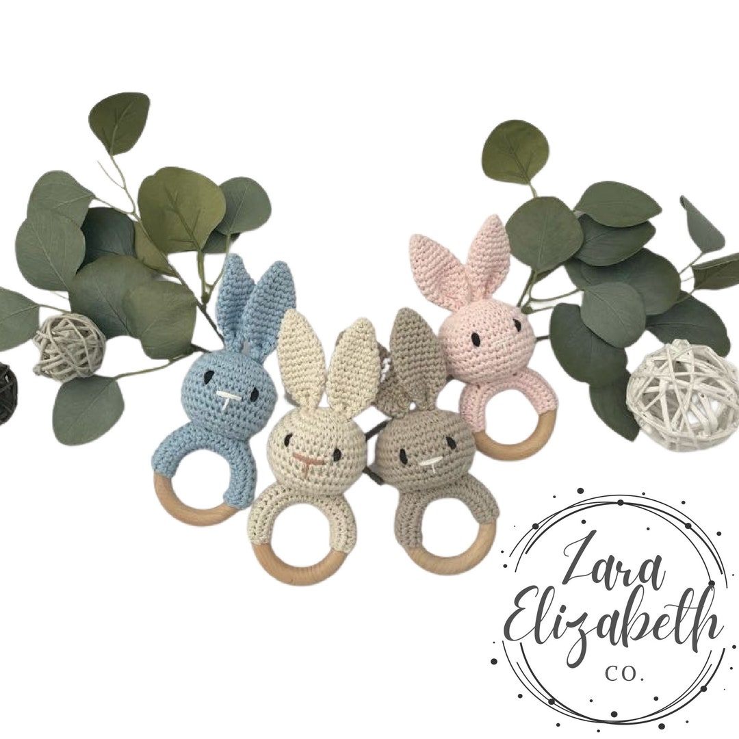 Bunny Crochet Rattle | Rattle Teether Baby Gift | Handmade Rattle ...
