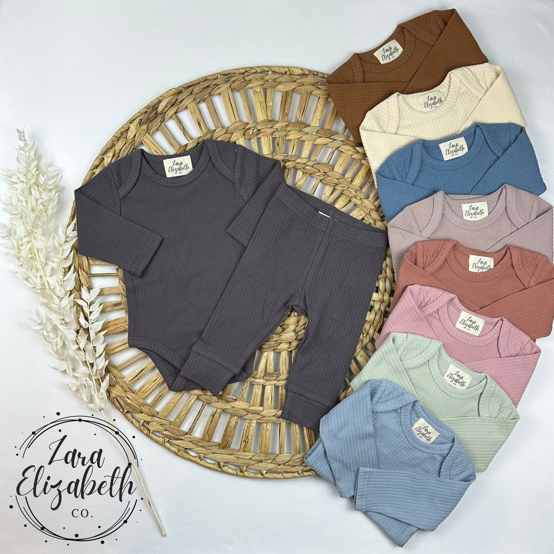 Organic Cotton Baby Clothes Set | Matching Baby Bodysuit and Legging ...