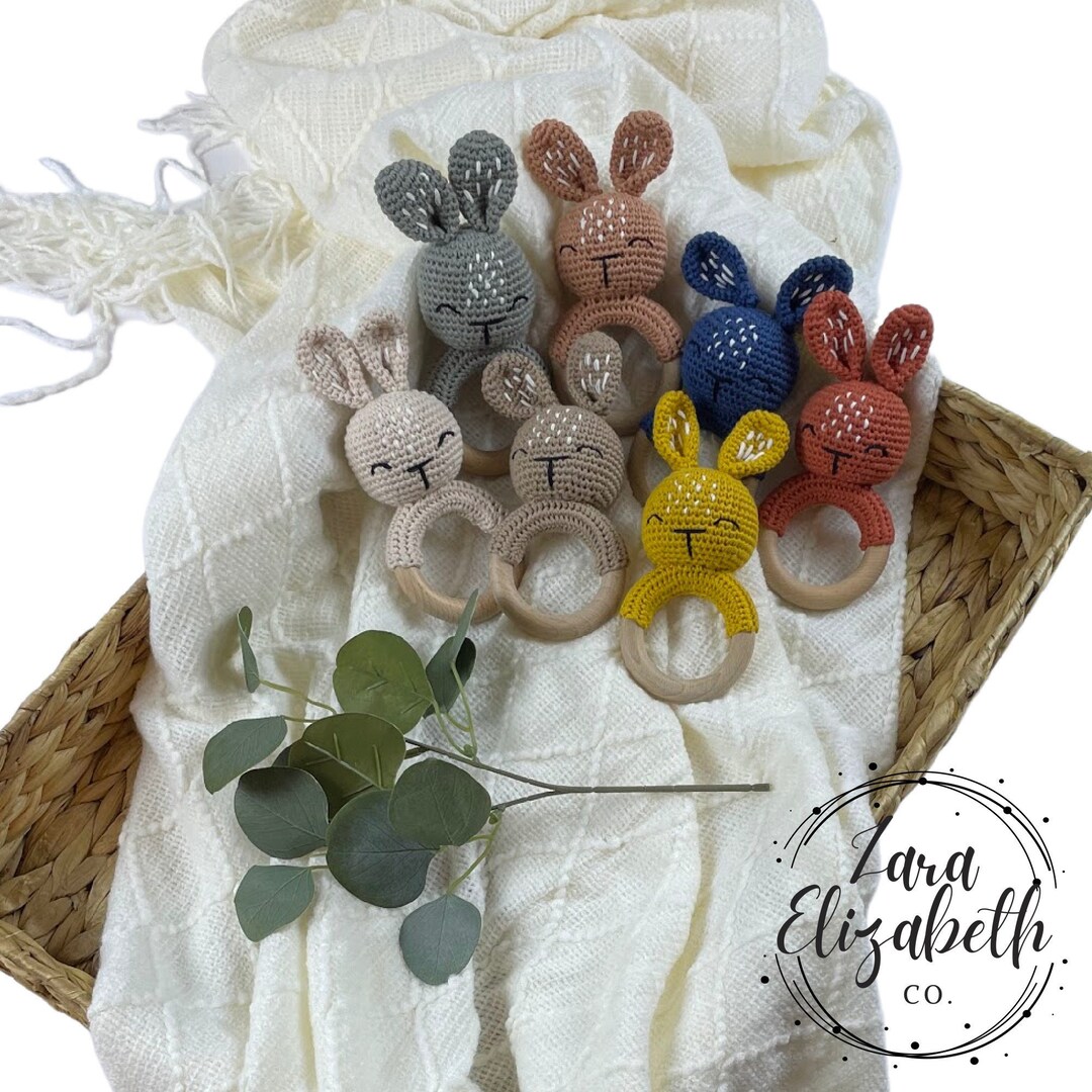 Bunny Crochet Rattle | Rattle Teether Baby Gift | Handmade Rattle ...