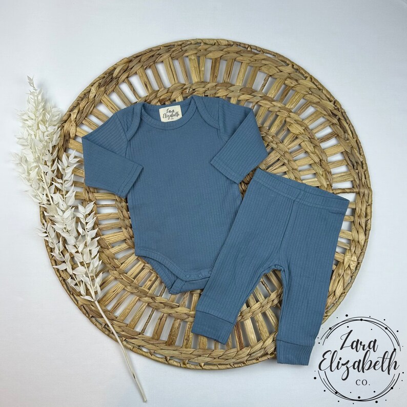Organic Cotton Baby Clothes Set | Matching Baby Bodysuit and Legging ...
