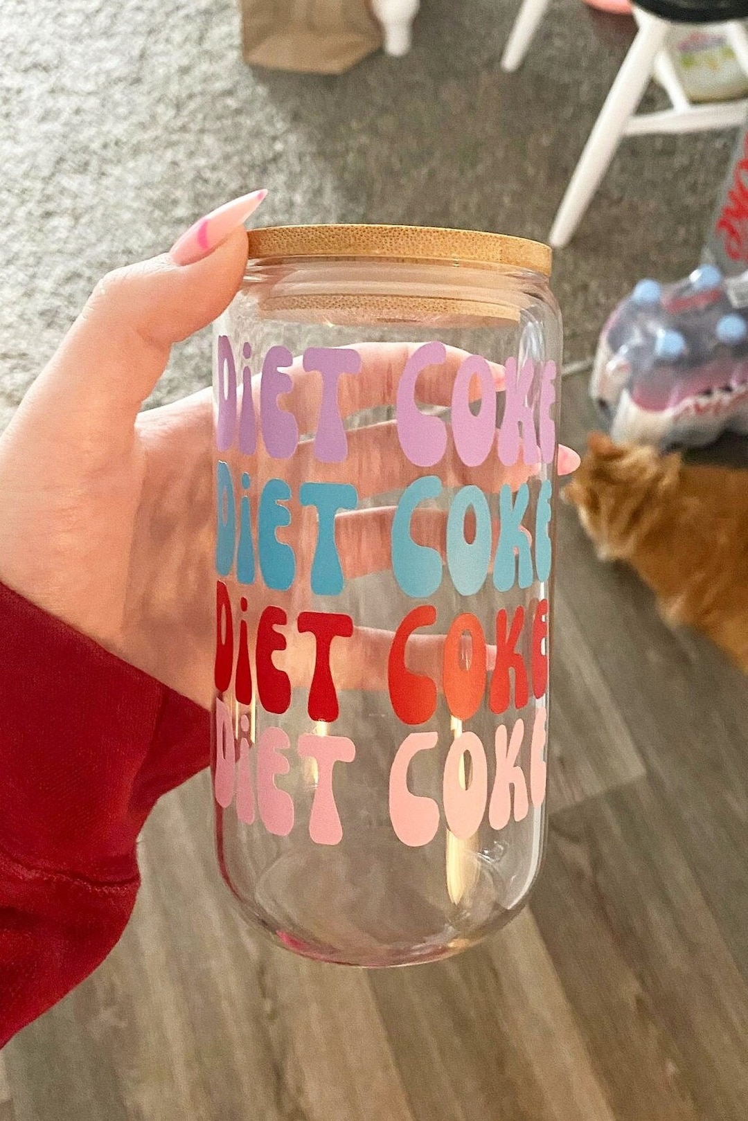 Colorful Diet Coke Glass Cup Glass Can Can Cup - Etsy