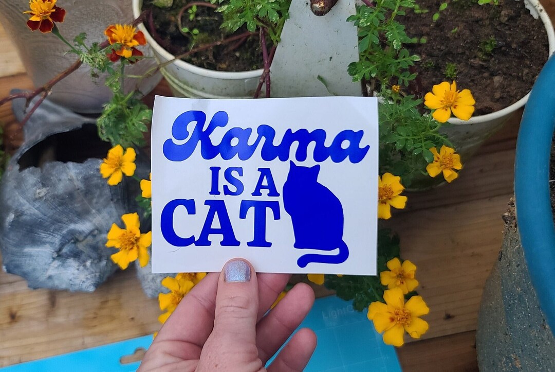 Karma Inspired Cat Vinyl Waterproof Decal 3 5/8 X 2 7/8 - Etsy