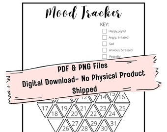 Mood Tracker, Printable Planner, Self Care ,mental Health ,self Growth ...