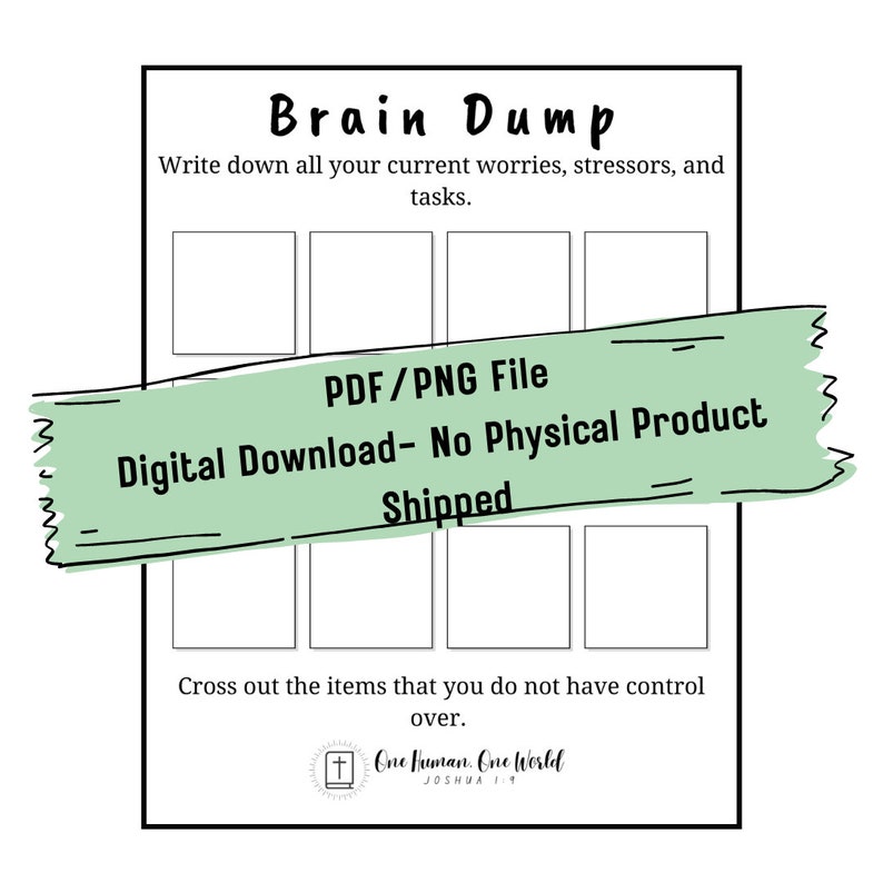 Brain Dump Printable Activity - Etsy