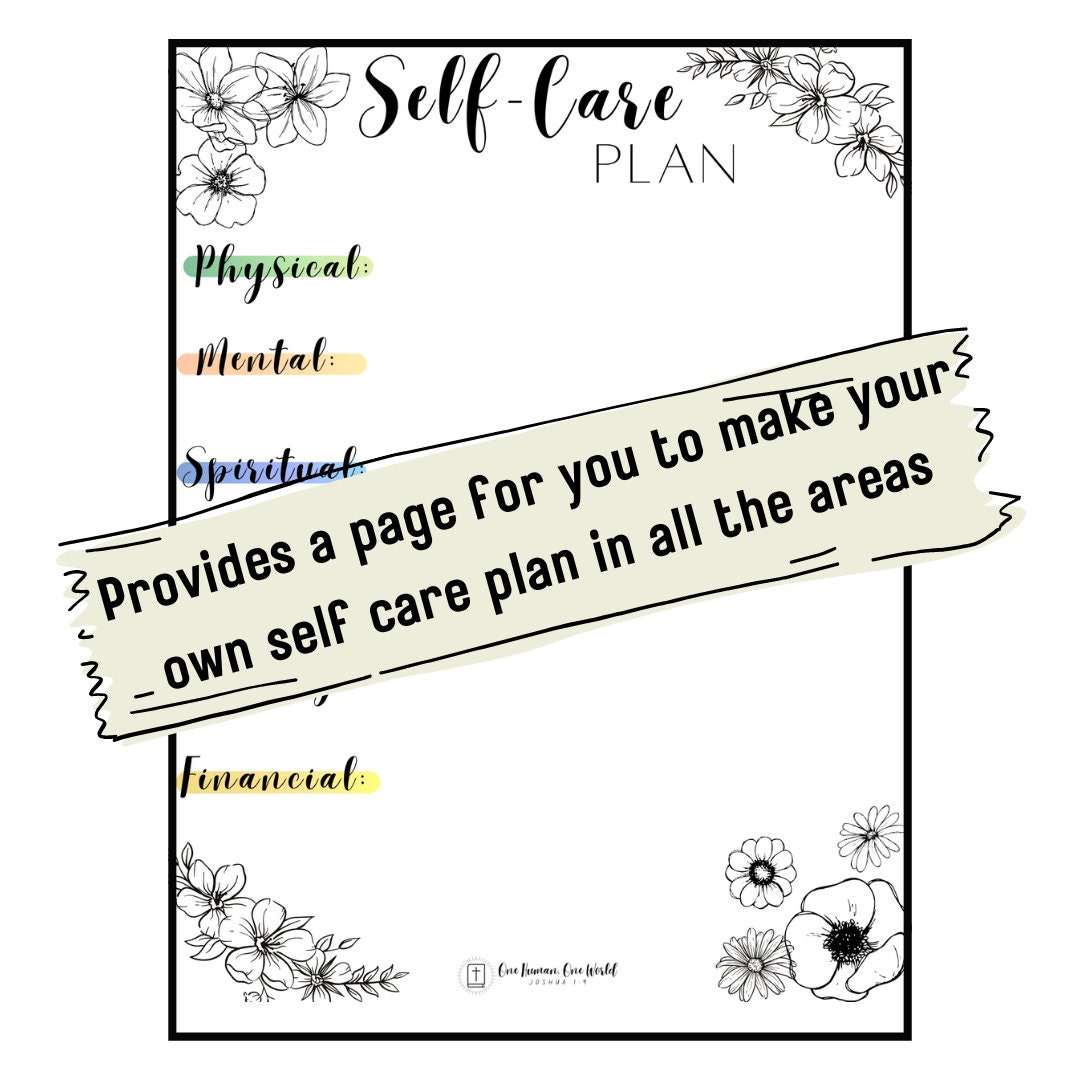 Christian Self Care Plan Journal Printable, Self Care Menu ...