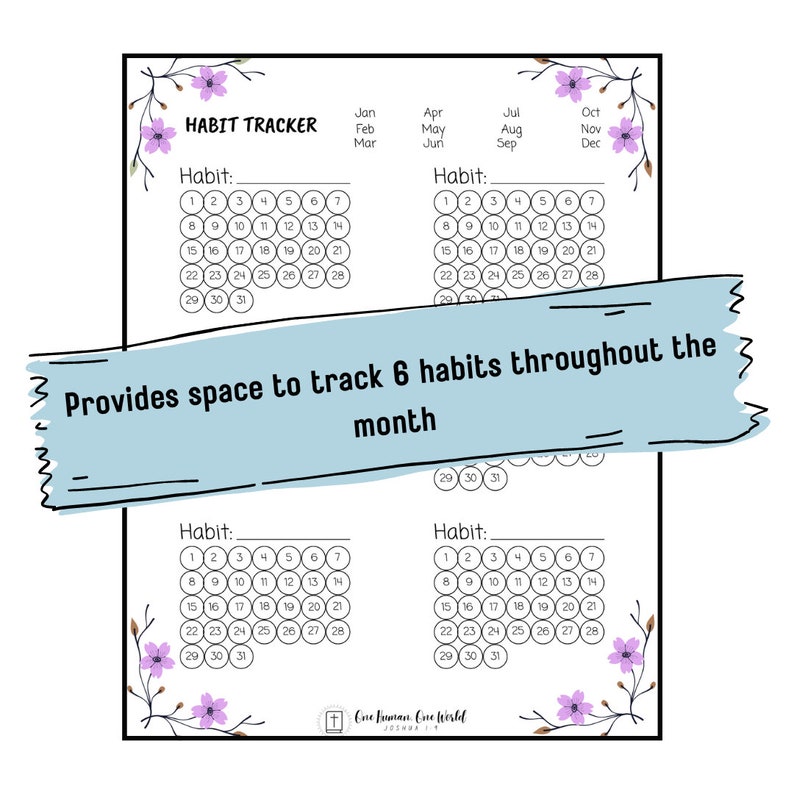 Habit Tracker Printable Monthly Printable Journaling Bullet - Etsy