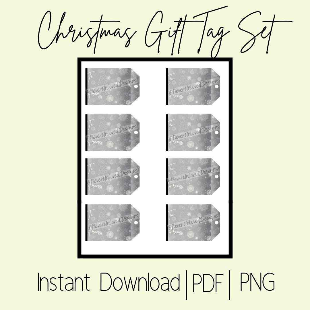 Christmas Gift Tag Printable, Holiday Gift Tag, Winter Printable Gift ...