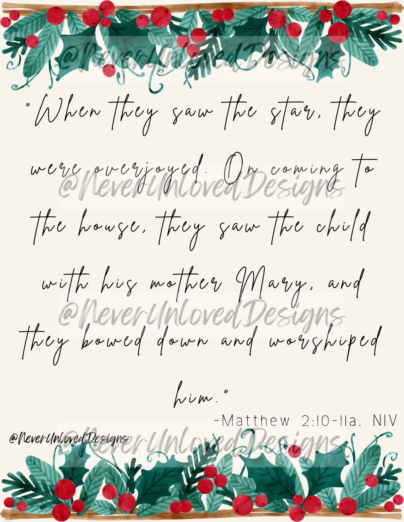 Advent Christmas Bible Verse Digital Wall Art, Christian Digital Print ...