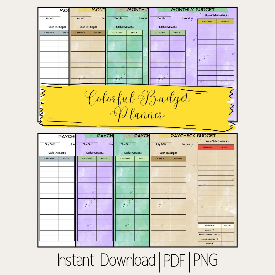 Monthly Budget Planner, Paycheck Planner, Budgeting Tool, Envelope ...
