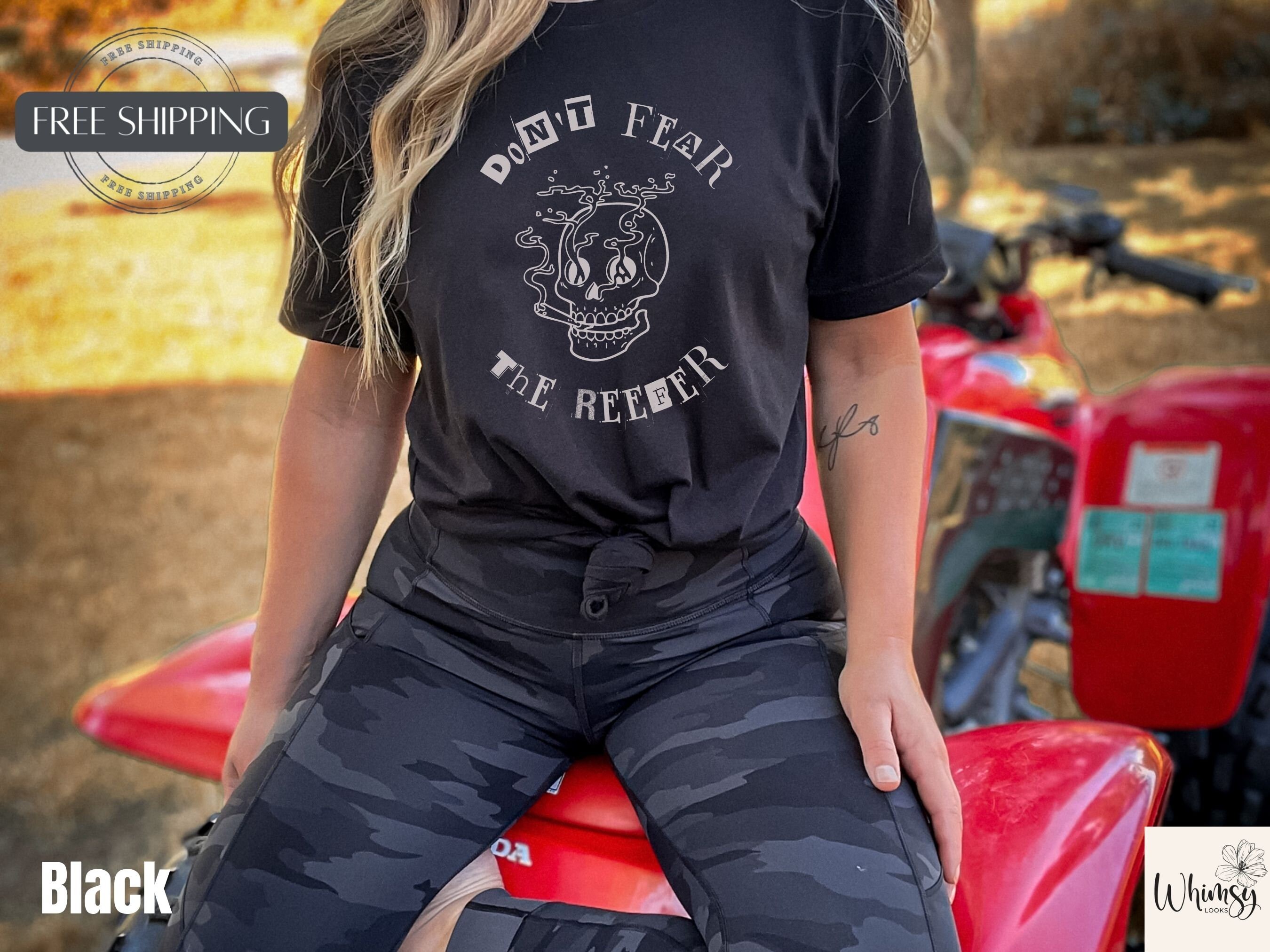 Don't Fear the Reefer Shirt, Reefer Skull Tshirt, 420 Shirts, Goth Tee ...