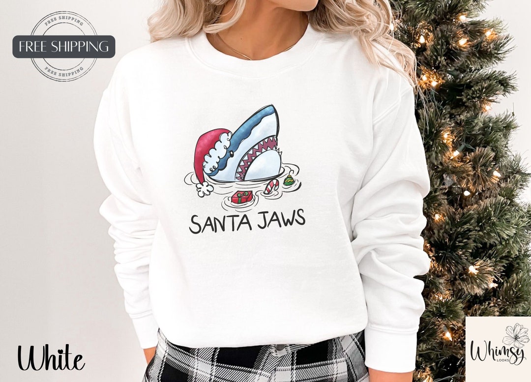 Santa Jaws is Coming to Town, Shark Christmas Shirts, Christmas T Shirt ...