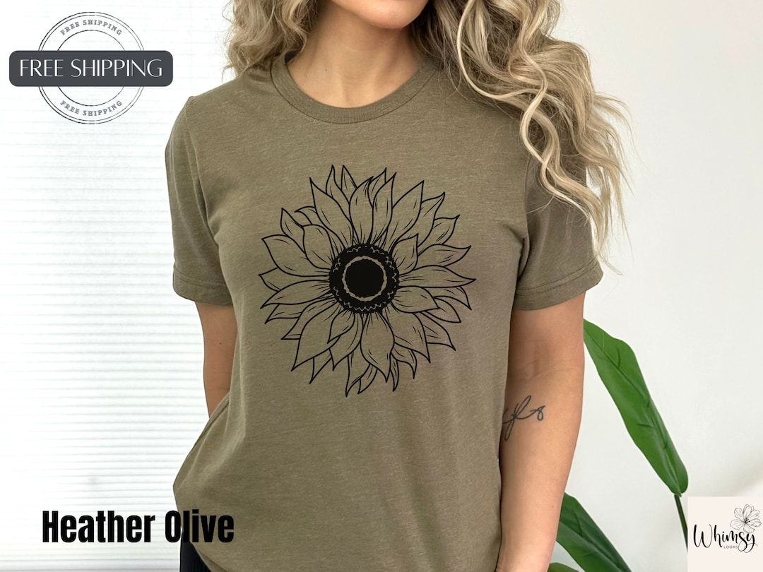 Sunflower Shirt, Floral Tee Shirt, Flower Shirt, Garden Shirt ...
