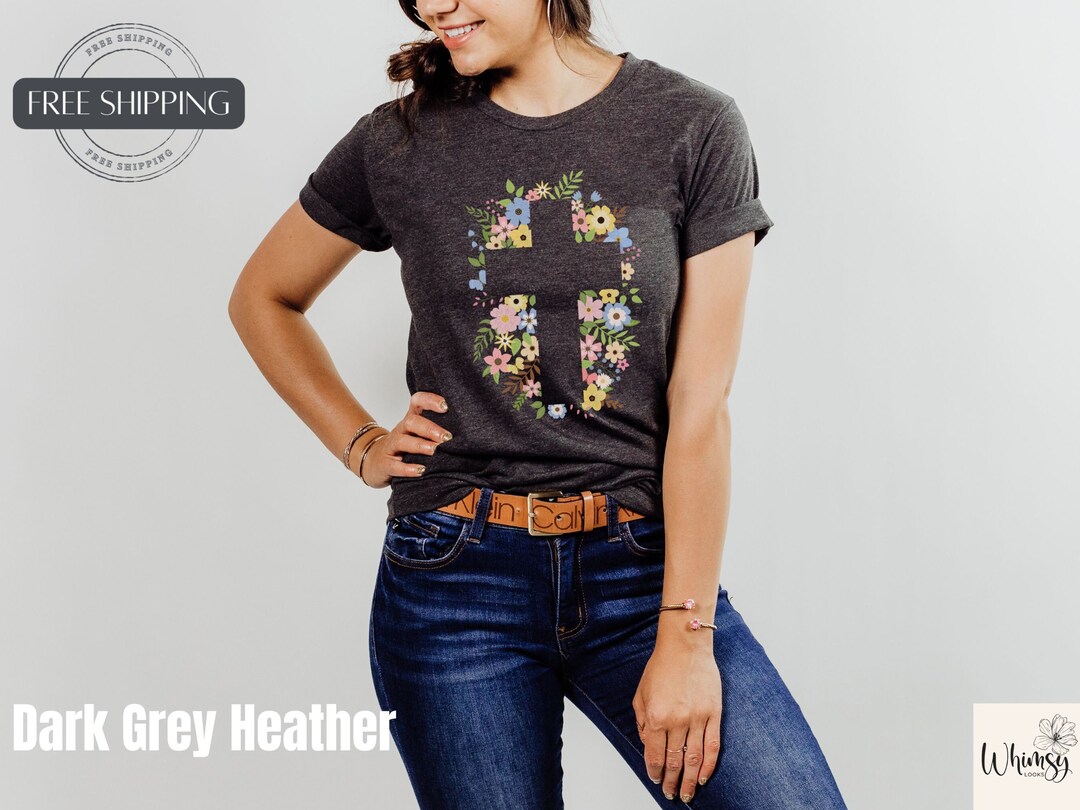 Floral Cross Shirt, Women's Cross Shirt, Cute Spring Shirts ...