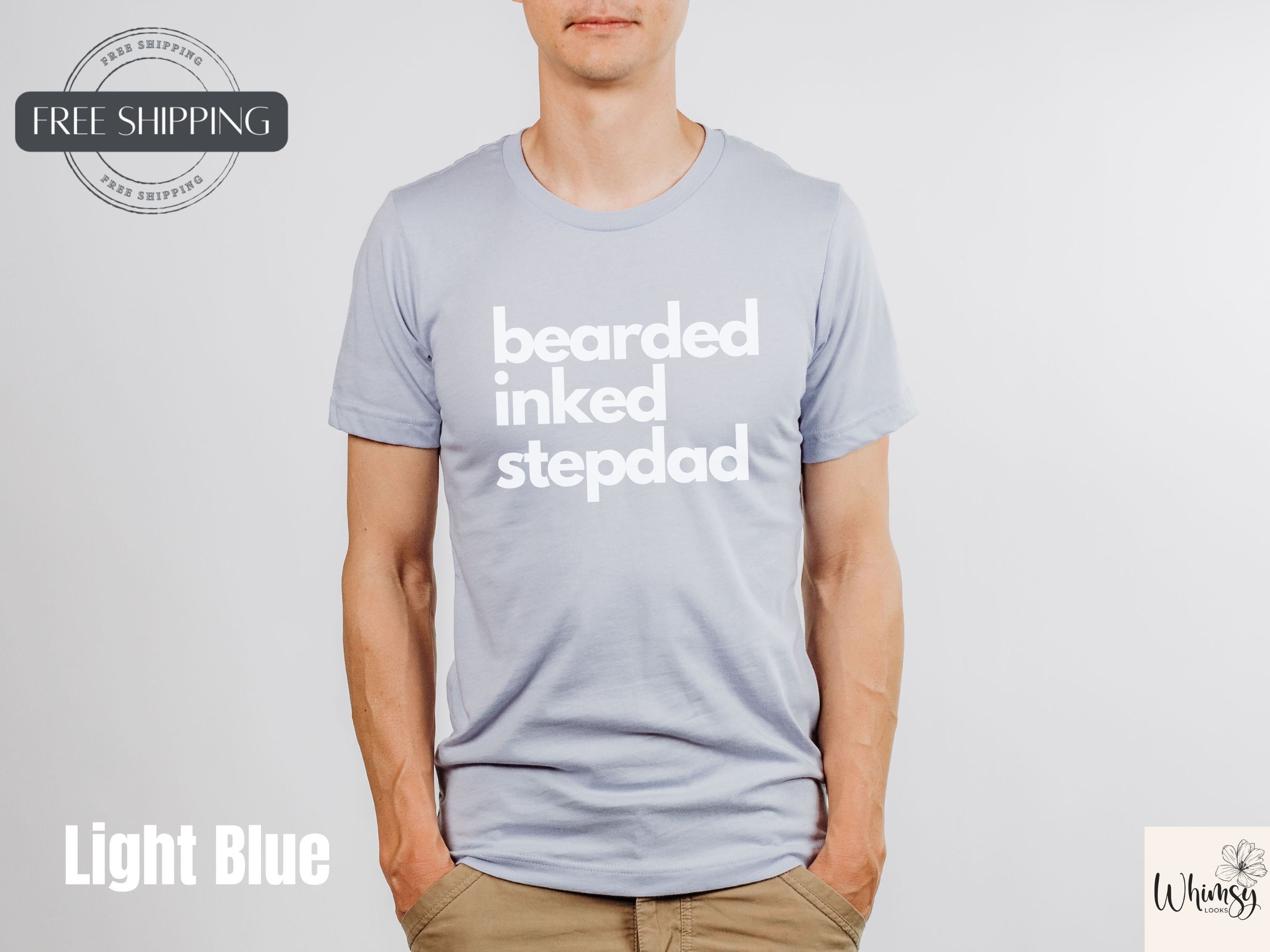 Bearded Inked Stepdad Shirt Stepfather Day Tshirts Fathers - Etsy