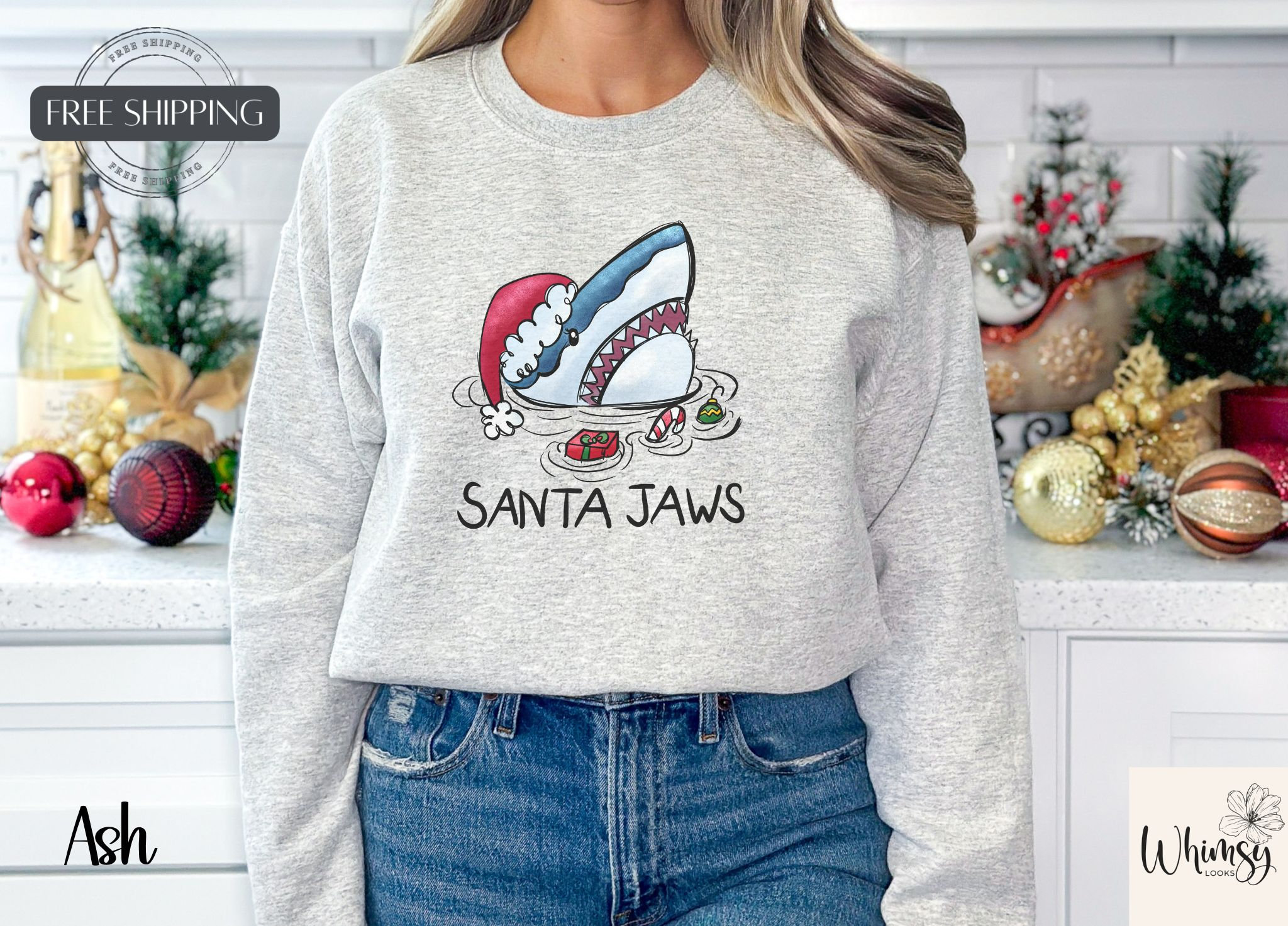 Santa Jaws is Coming to Town, Shark Christmas Shirts, Christmas T Shirt ...