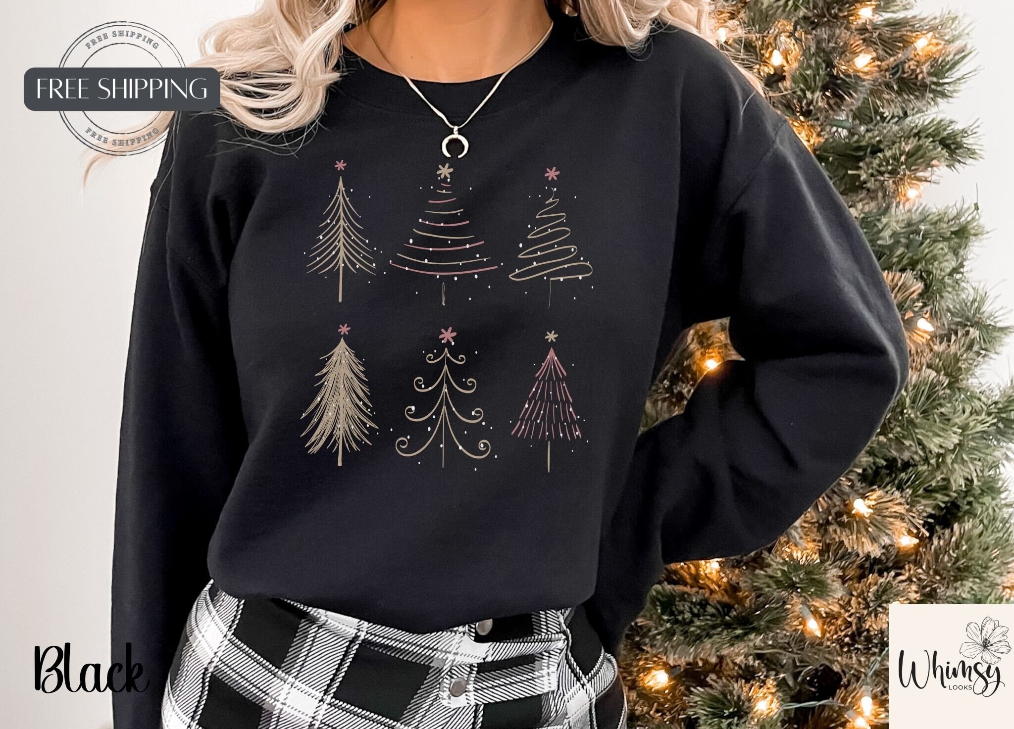Retro Vintage Christmas Trees Shirt, First Christmas Tee, Pretty in ...