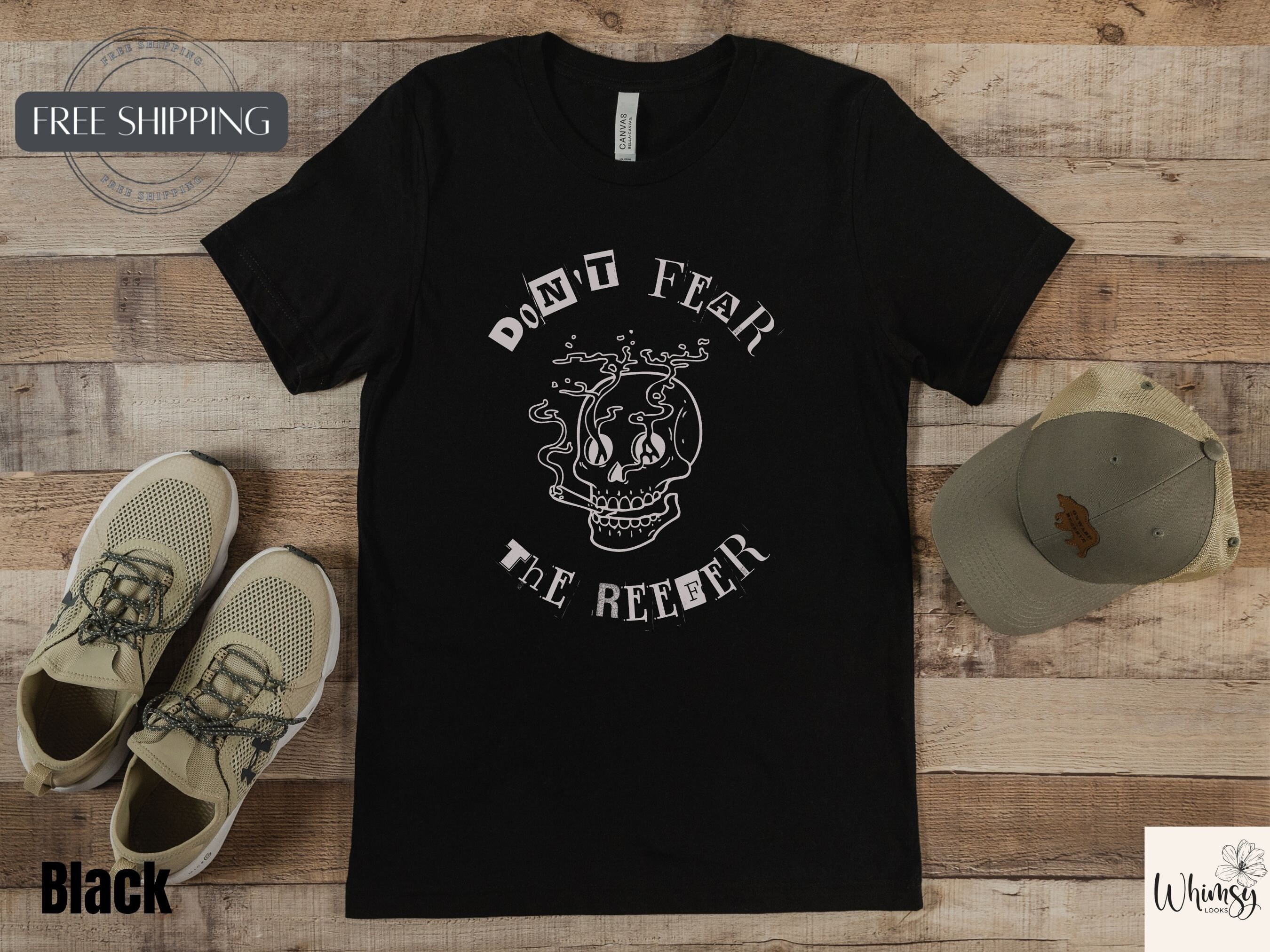 Don't Fear the Reefer Shirt, Reefer Skull Tshirt, 420 Shirts, Goth Tee ...
