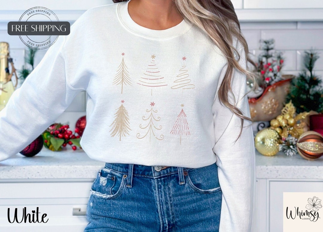 Retro Vintage Christmas Trees Shirt, First Christmas Tee, Pretty in ...