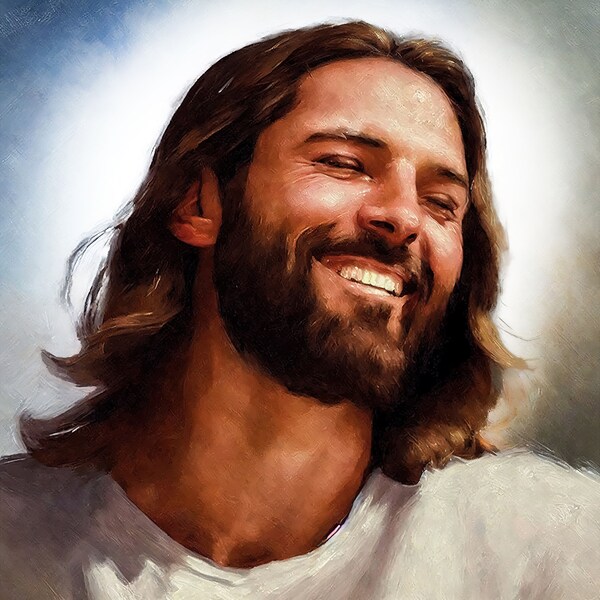 Smiling Jesus Art - Etsy