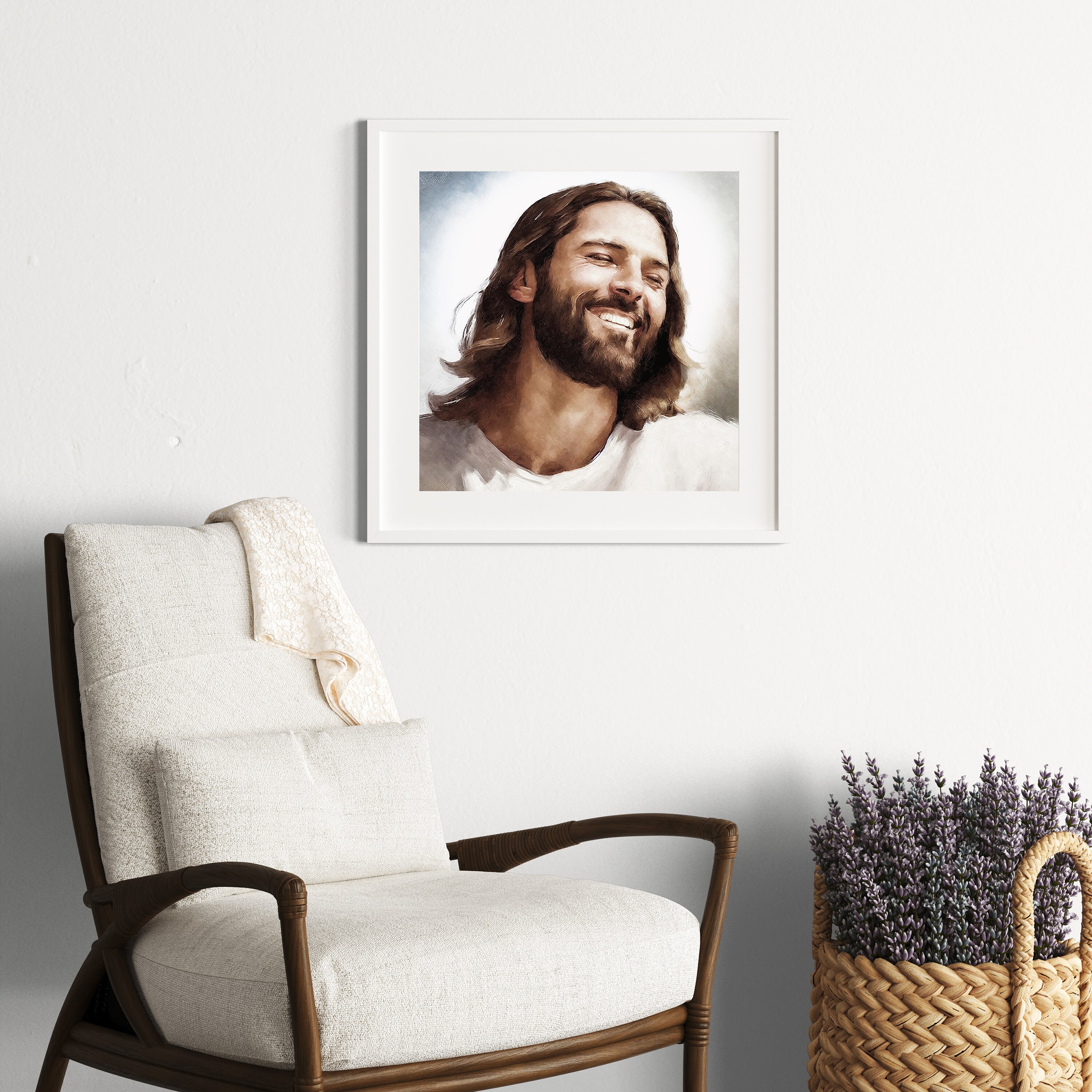 Religious Art- Christ Portrait, Smiling Christ, Digital Painting ...