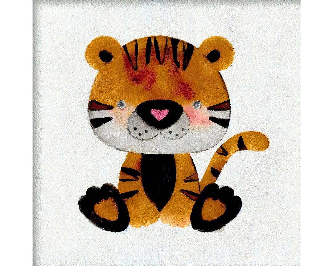Tiger Painting for Kids Room Nursery Digital Painting - Etsy