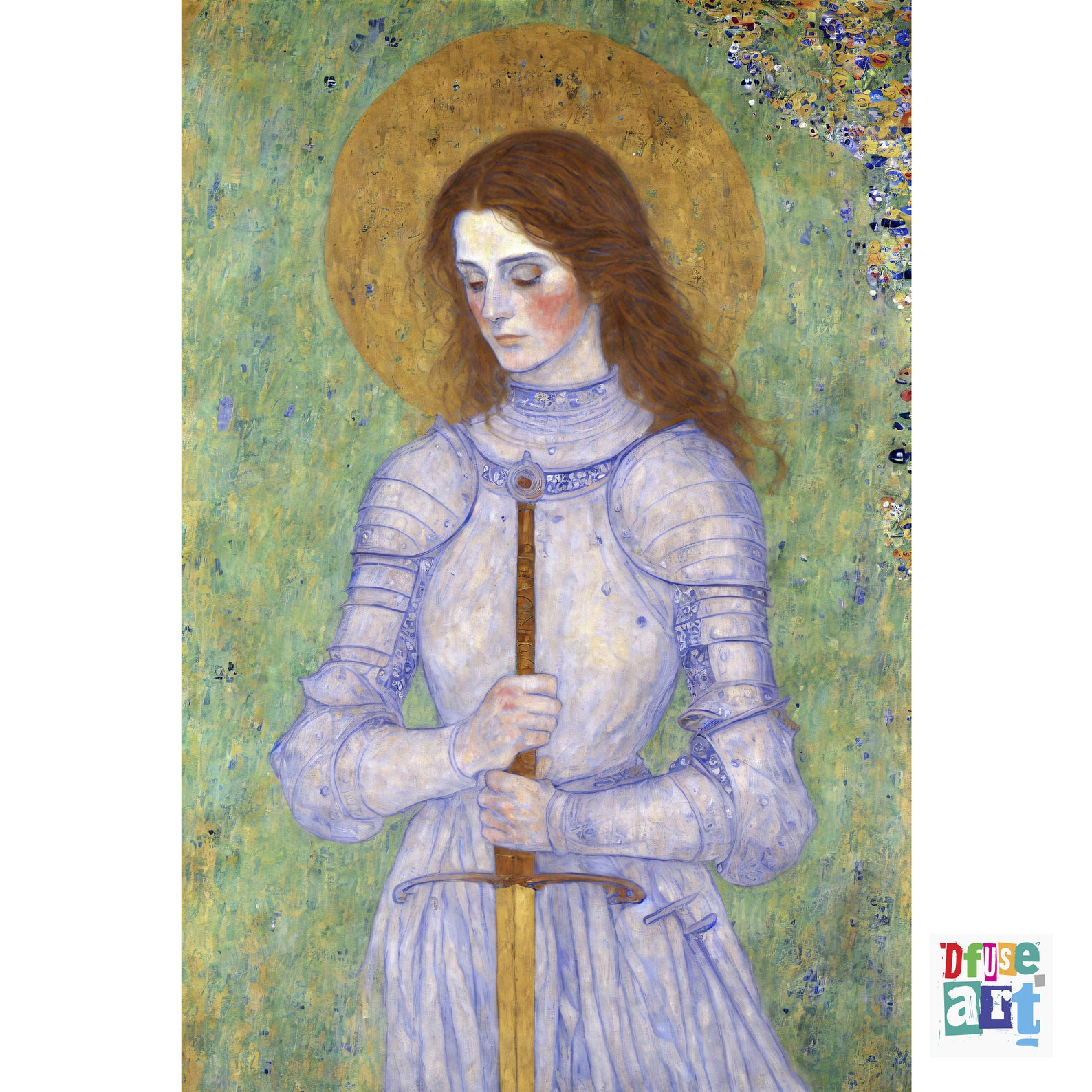 Portrait Painting of Saint Joan of Arc, Printable Digital Download ...