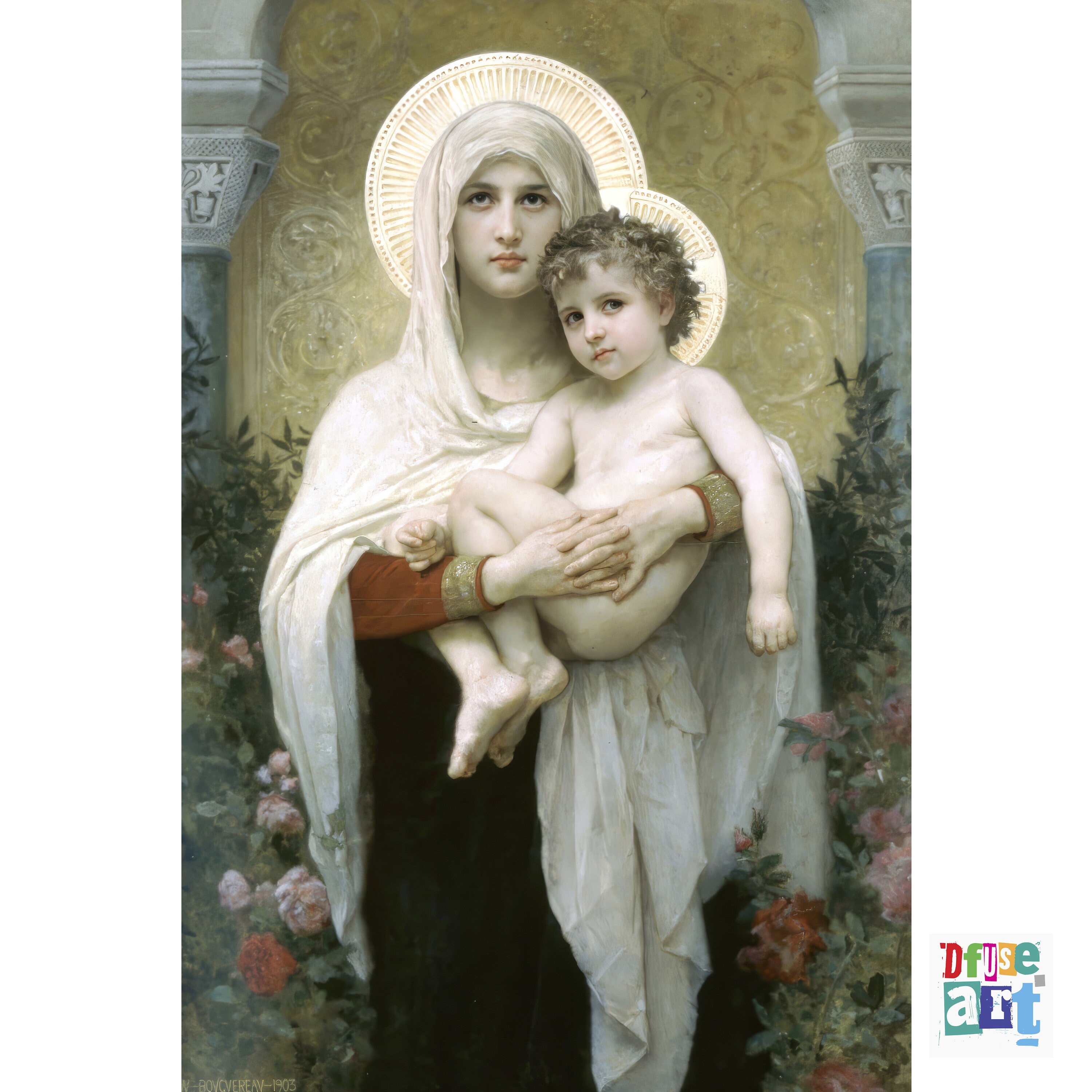 Religious Art A Painting Titled Mary, Queen of the Angels, by Adolphe ...