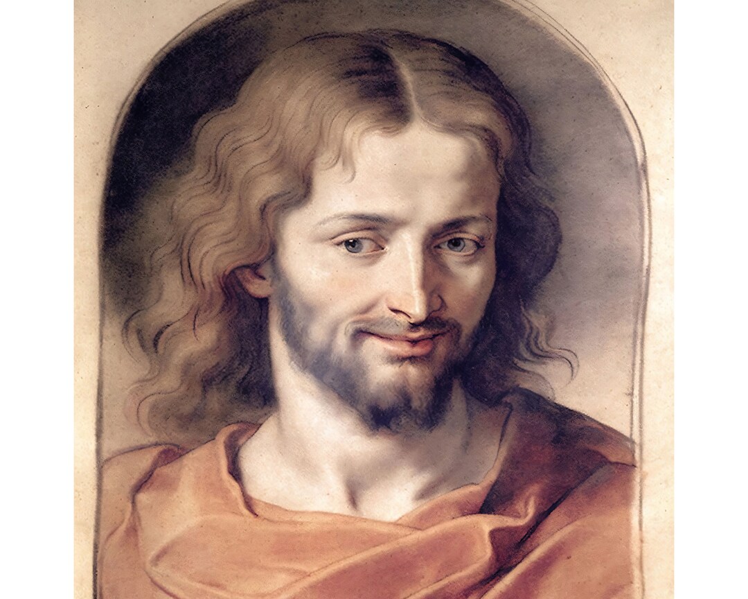 Religious Art- Christ Portrait, Smiling Christ, Digital Painting ...