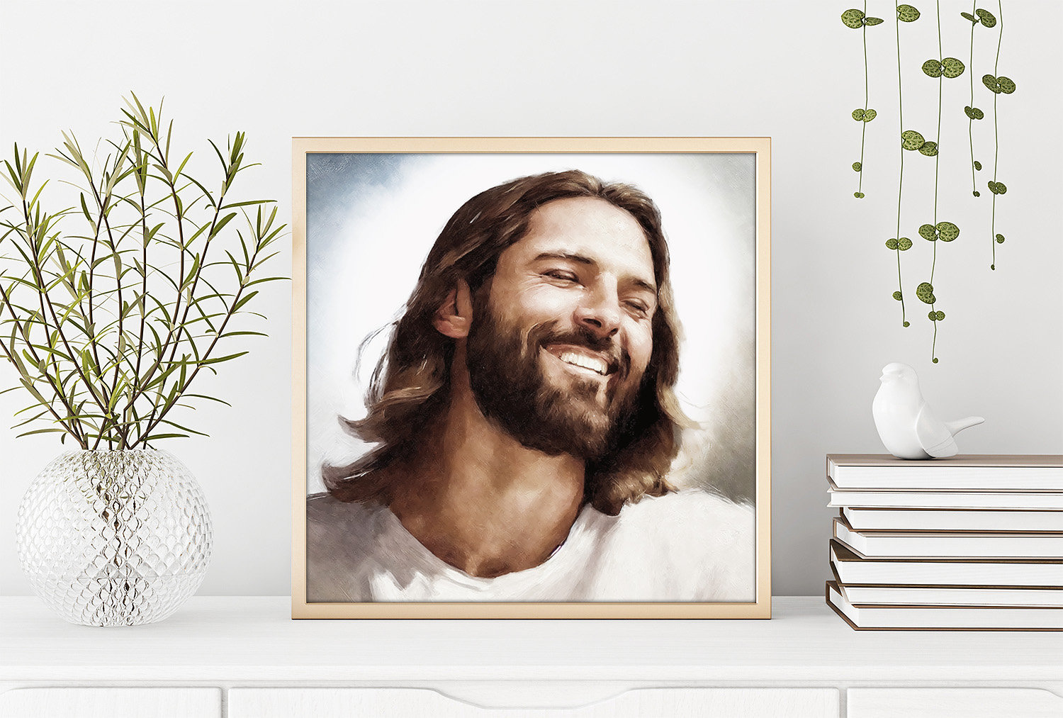 Religious Art- Christ Portrait, Smiling Christ, Digital Painting ...