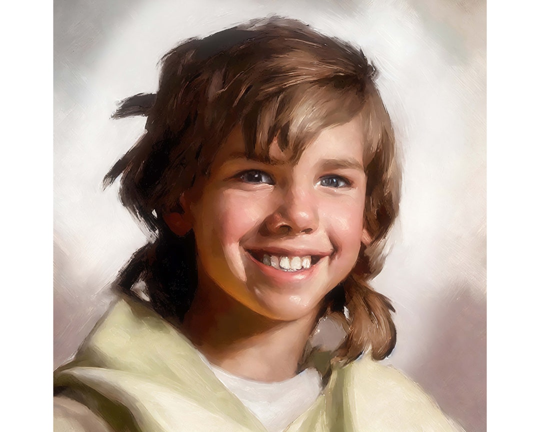 Religious Art- Boy Christ Portrait, Smiling Boy Christ, Digital ...